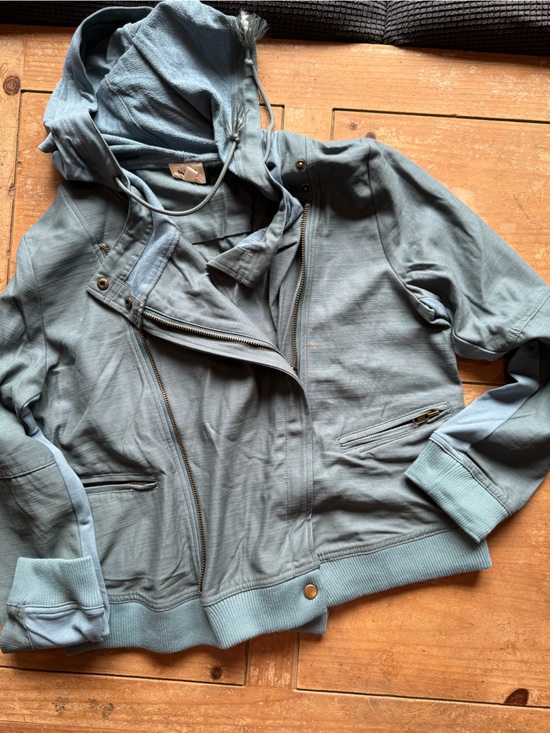BiBi | Jackets & Coats | Bibi Light Blue Hooded Bomber Jacket | Poshmark